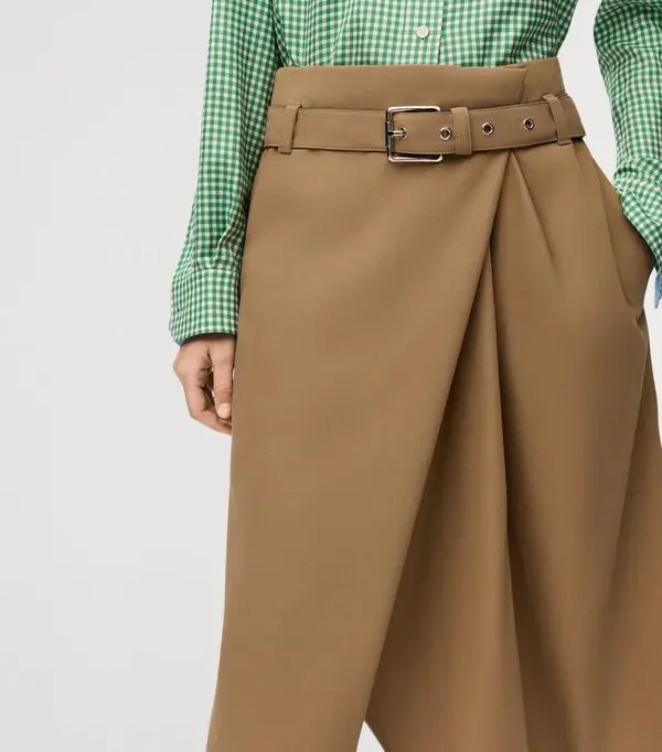 Loewe Asymmetric Wrap-effect Midi Skirt
