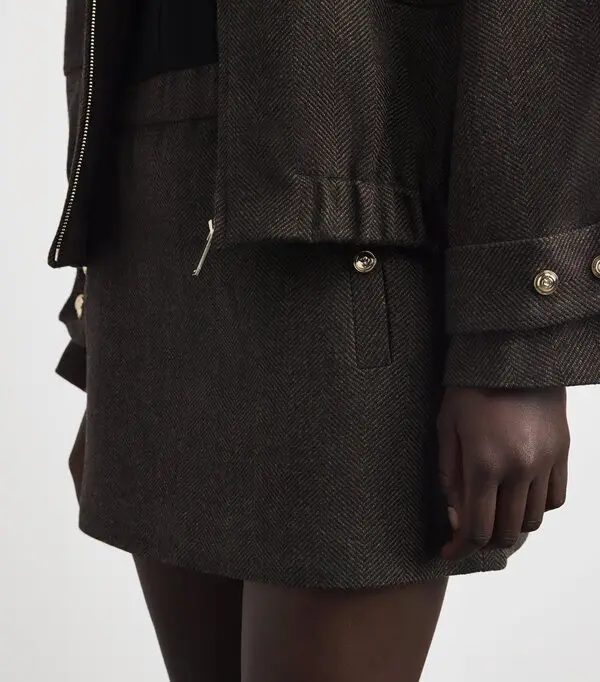 Maje Wool-blend Mini Skirt