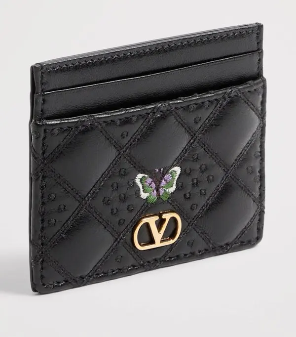 Valentino Garavani Leather Flutterby Card Holder