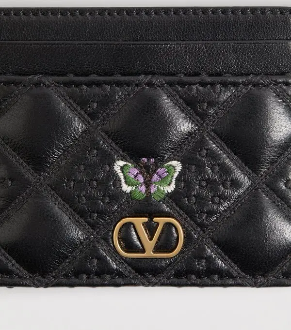 Valentino Garavani Leather Flutterby Card Holder
