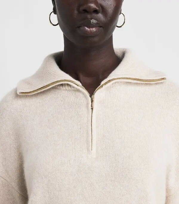 Maje Cashmere-blend Quarter-zip Sweater