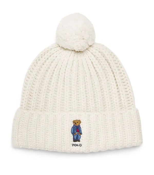 Polo Ralph Lauren Wool-blend Polo Bear Beanie - Ivory