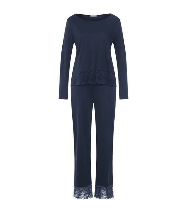 Hanro Lace-trim Long-sleeve Pyjamas