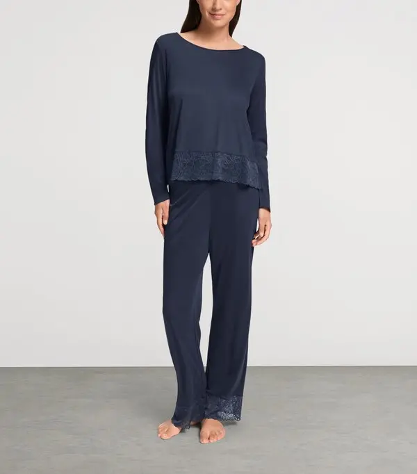 Hanro Lace-trim Long-sleeve Pyjamas