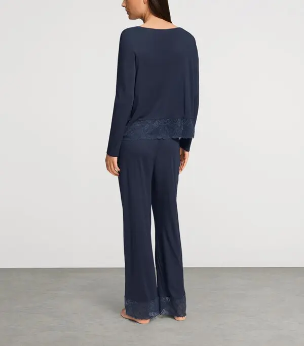 Hanro Lace-trim Long-sleeve Pyjamas
