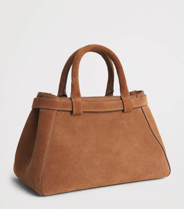 Harrods Small Suede Grace Top-handle Bag
