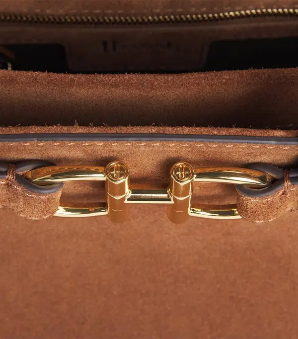 Harrods Small Suede Grace Top-handle Bag