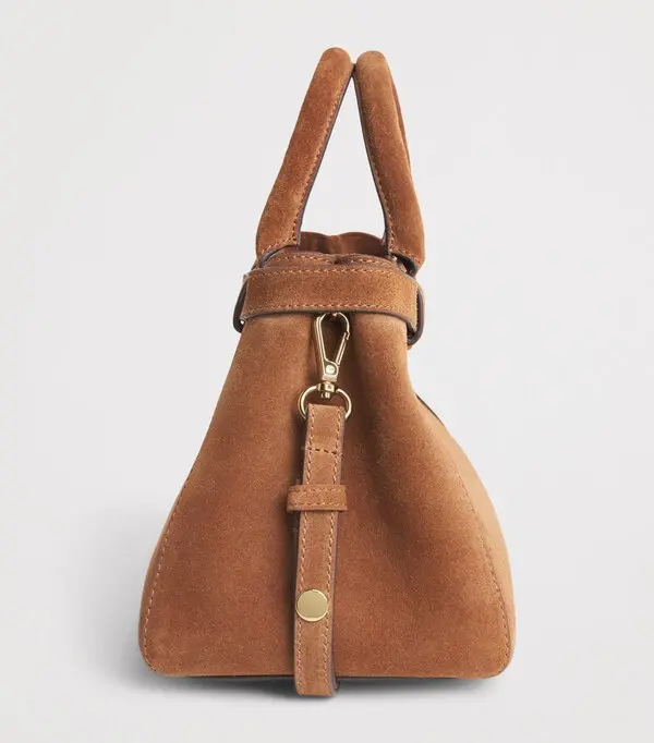 Harrods Small Suede Grace Top-handle Bag