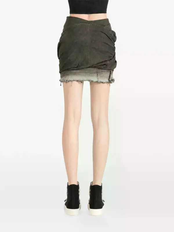 Rick Owens Draped Frayed Mini Skirt