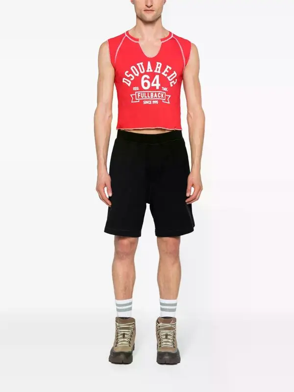 Dsquared2 Logo-print Cotton Track Shorts - Black