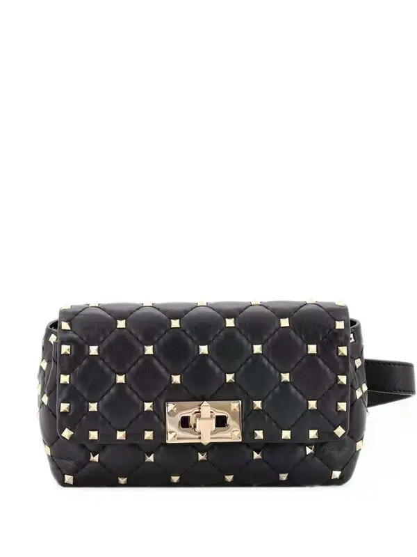 Valentino Garavani Rockstud Spike Turnlock Quilted Leather Belt Bag