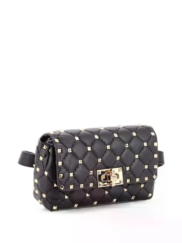 Valentino Garavani Rockstud Spike Turnlock Quilted Leather Belt Bag
