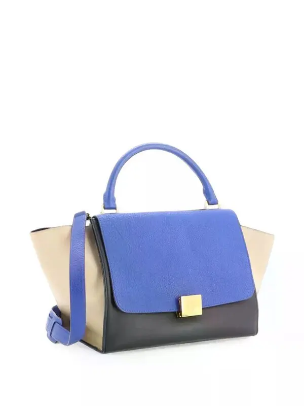 Celine Tricolor Trapeze Bag Leather Small Satchel