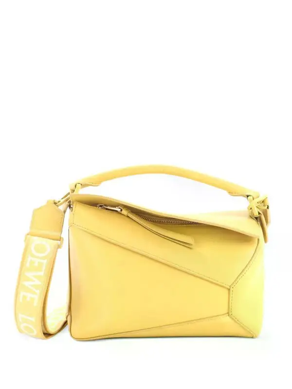 Loewe Puzzle Bag Leather Small Satchel - Yellow