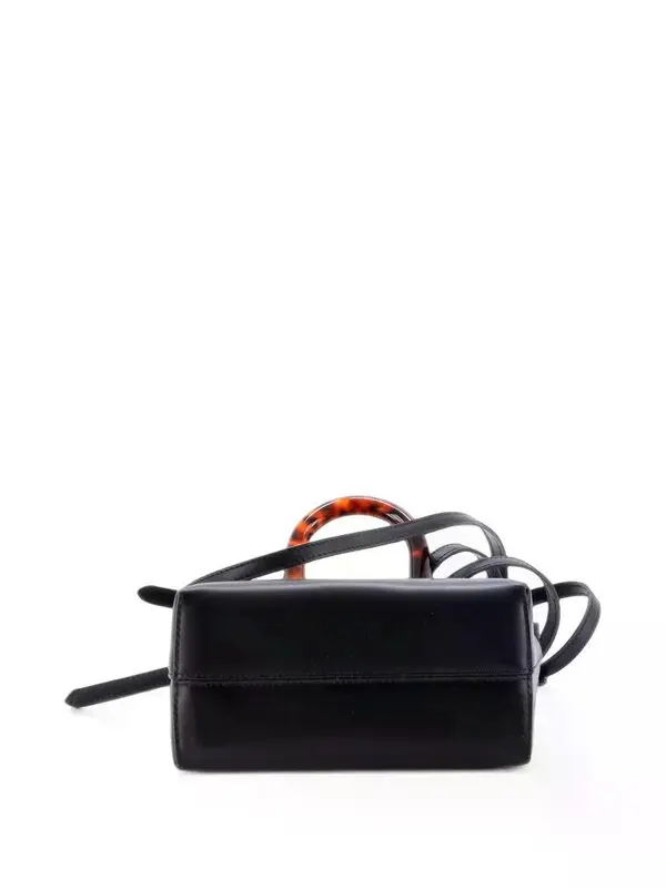 Fendi Logo The Way Top Handle Bag Embossed Leather Mini Crossbody Bag