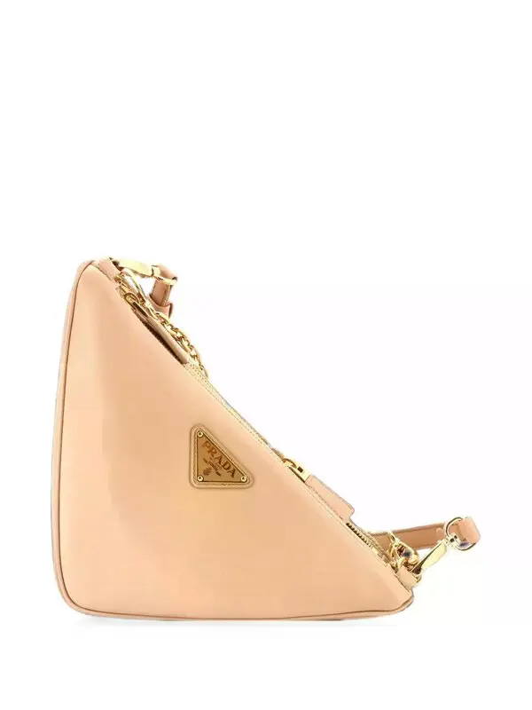 Prada Double Symbole Triangle Bag Leather And Jacquard Mini Shoulder Bag