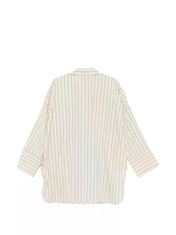 MAISON JEJIA Orlando Vertical-stripe Frayed-detail Shirt
