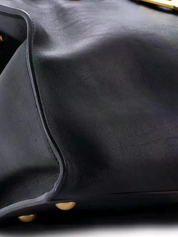 Saint Laurent Classic Y Cabas Leather Small Satchel - Black