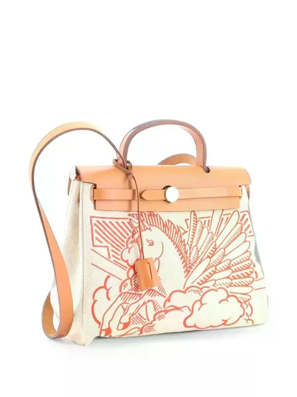 Hermès Herbag Zip Pegase Pop Toile And Leather 31 Shoulder Bag