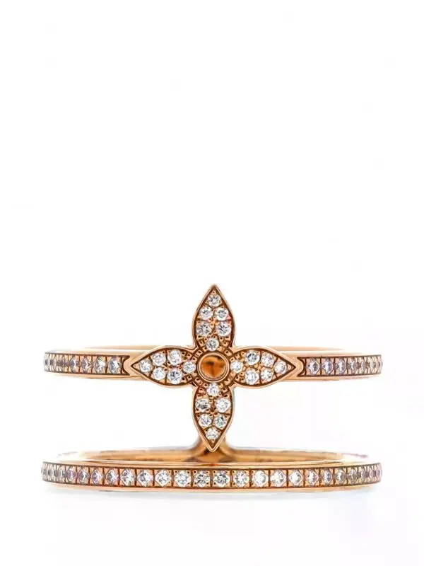 LOUIS VUITTON Idylle Blossom Two-row 18k Rose Gold And Diamonds Ring