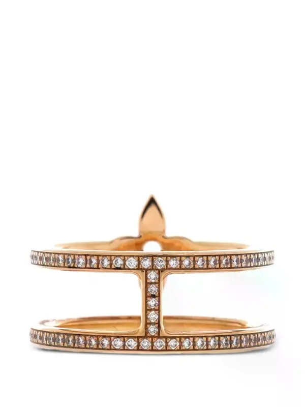 LOUIS VUITTON Idylle Blossom Two-row 18k Rose Gold And Diamonds Ring - Pink