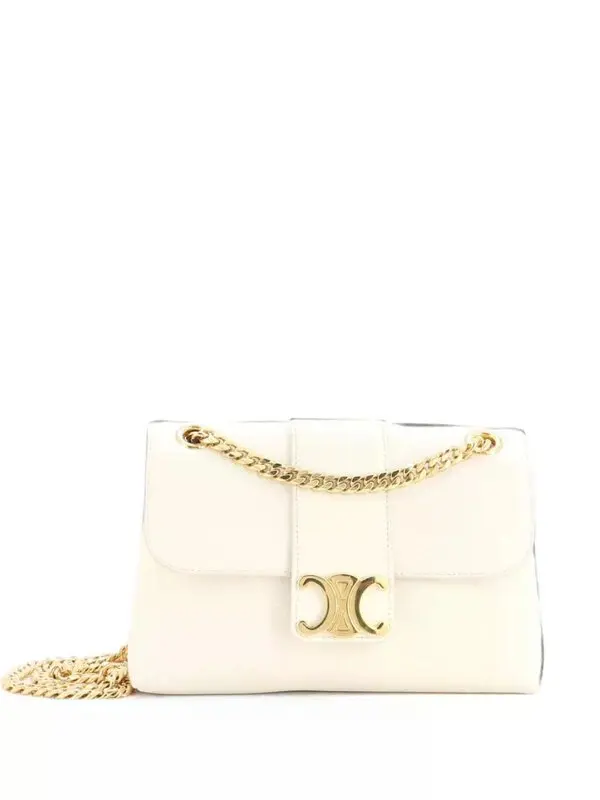 Celine Victoire Flap Leather Teen Shoulder Bag - Neutrals