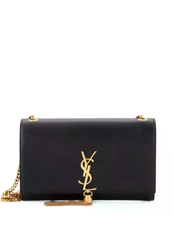 Saint Laurent Classic Monogram Tassel Leather Medium Crossbody Bag - Black