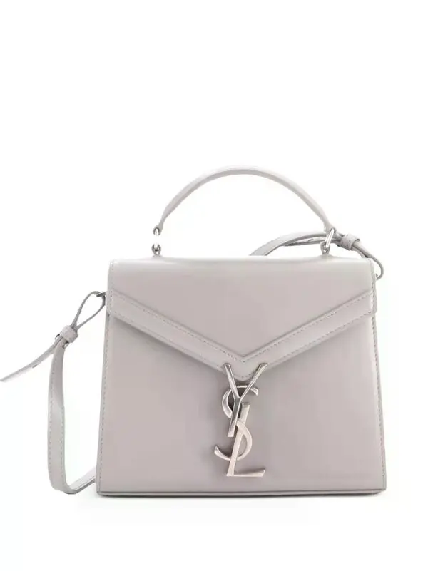 Saint Laurent Cassandra Top Handle Bag Leather Mini Shoulder Bag - Grey