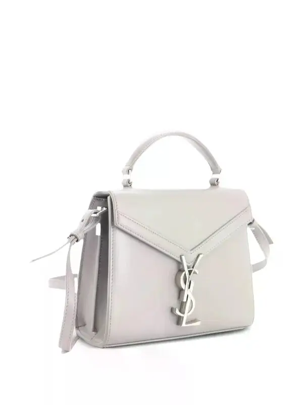 Saint Laurent Cassandra Top Handle Bag Leather Mini Shoulder Bag - Grey