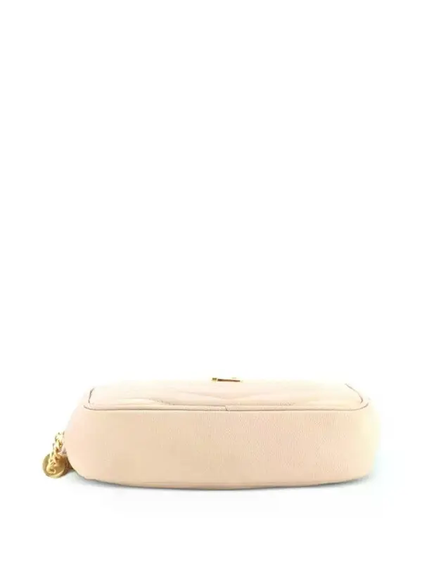 Saint Laurent Lou Camera Bag Matelasse Chevron Leather Mini Crossbody Bag - Neutrals