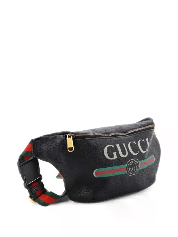 Gucci Logo Printed Leather Medium Belt Bag