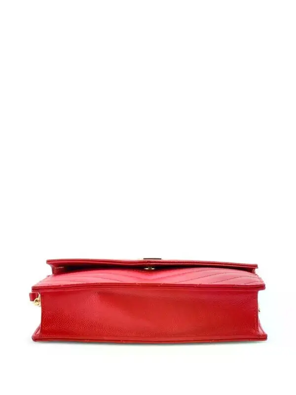 Saint Laurent Classic Monogram Wallet On Chain Matelasse Chevron Leather Small Crossbody Bag