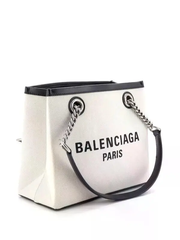 Balenciaga Duty Free Printed Canvas Small Tote Bag - Black