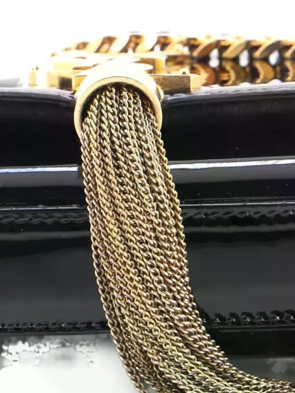 Saint Laurent Classic Monogram Tassel Patent Small Crossbody Bag
