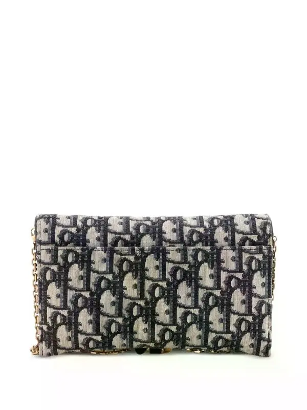 Dior Saddle Chain Wallet Oblique Canvas Crossbody Bag