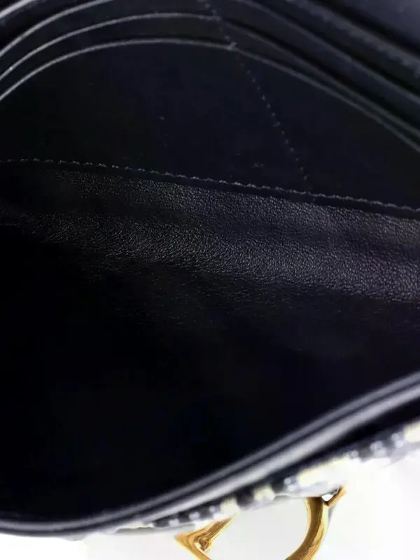 Dior Saddle Chain Wallet Oblique Canvas Crossbody Bag