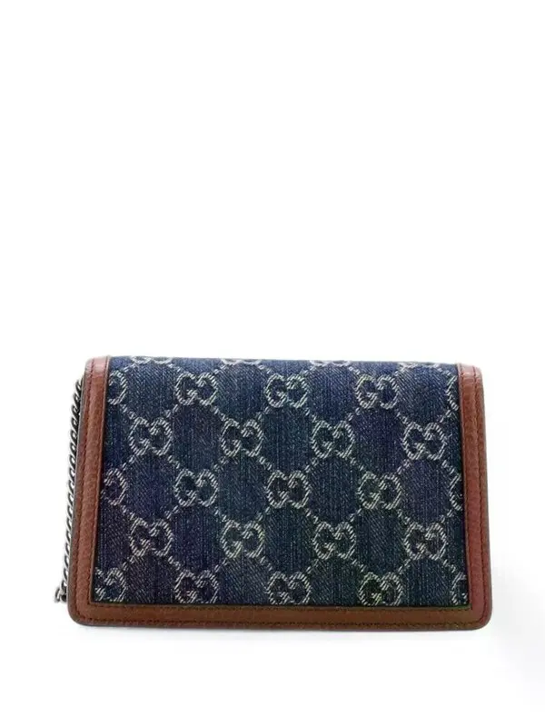 Gucci Dionysus Bag Gg Denim Super Mini Crossbody Bag - Blue