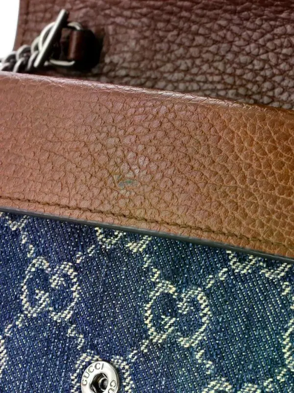 Gucci Dionysus Bag Gg Denim Super Mini Crossbody Bag - Blue