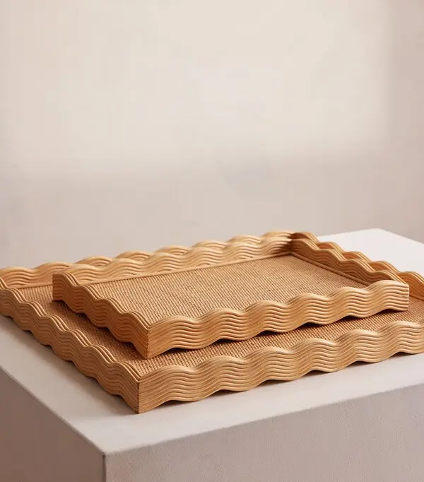 SOHO HOME Large Rattan Pangbourne Tray