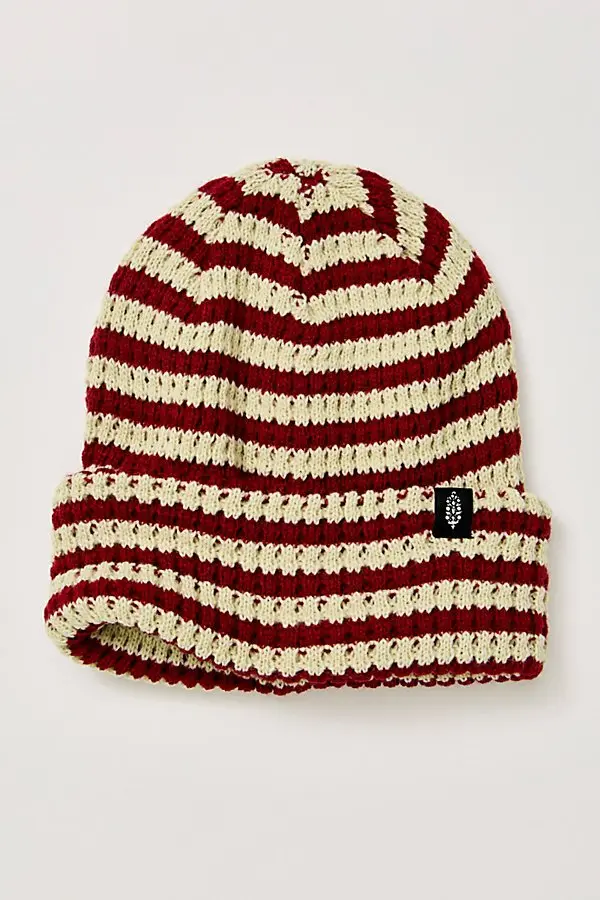 Free People Stripe It Up Cool Down Beanie At - Mint