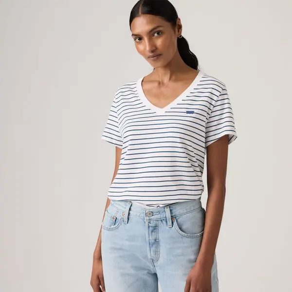 LEVI'S Favorite Cotton V Neck Tee - Blue