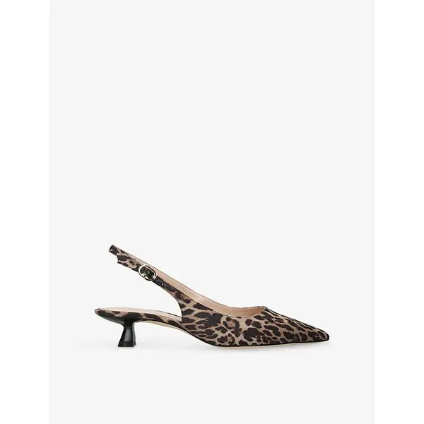 STUART WEITZMAN Sculpt 35 Fabric Slingback Courts - Brown/oth