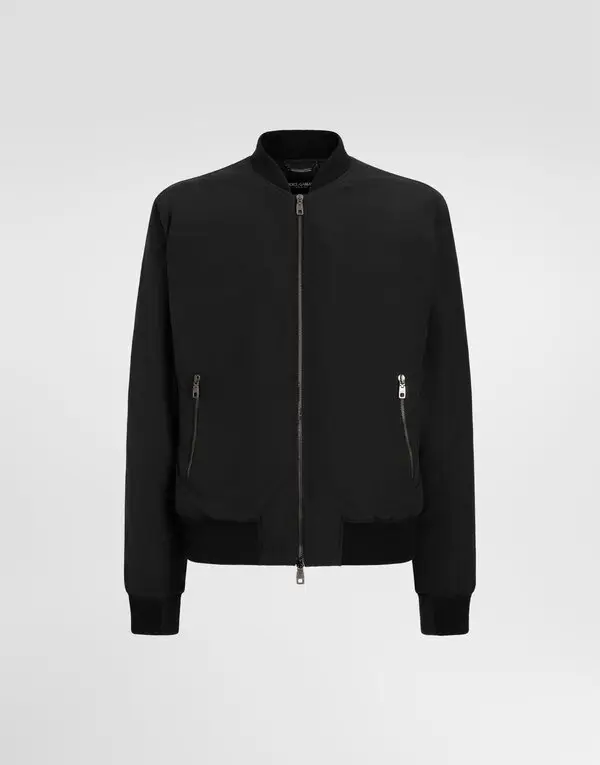Dolce & Gabbana Padded Bomber Jacket In Canvas Coats And Jackets