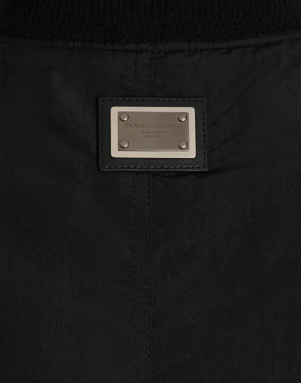 Dolce & Gabbana Padded Bomber Jacket In Canvas Coats And Jackets