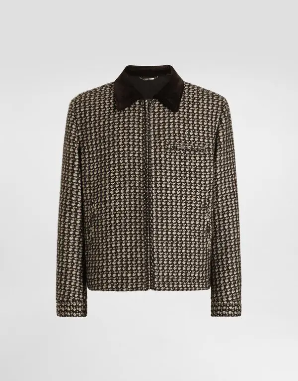 Dolce & Gabbana Quilted Jacket In Houndstooth Coats And Jackets