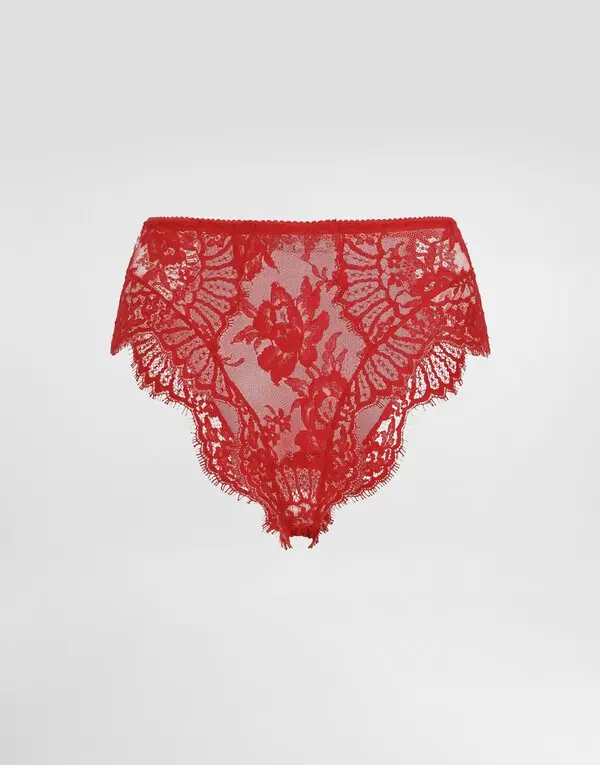 Dolce & Gabbana High-waisted Lace Briefs Underwear - Red