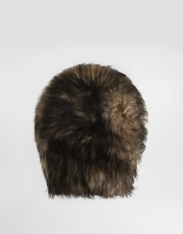 Dolce & Gabbana Lambskin Fur Hat Hats And Gloves - Brown