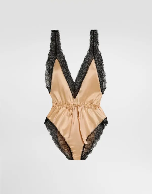 Dolce & Gabbana Satin And Lace Bodysuit Underwear