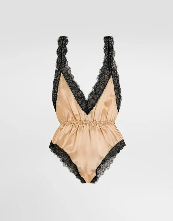Dolce & Gabbana Satin And Lace Bodysuit Underwear