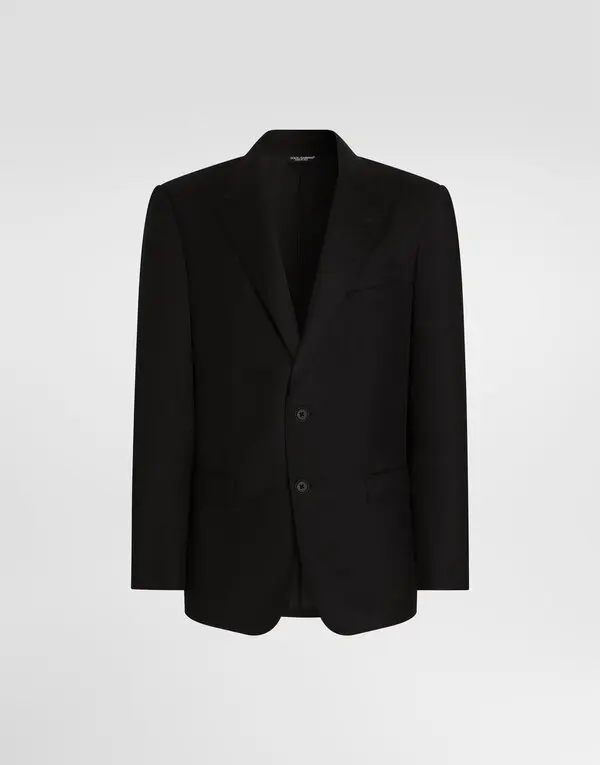 Dolce & Gabbana Martini Light Single-breasted Flannel Jacket Suits And Blazers - Black
